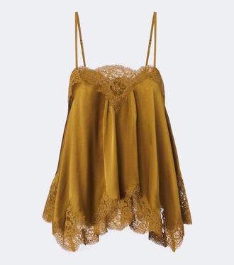 Zimmermann Top Clash aus Seidensatin mit Spitze
