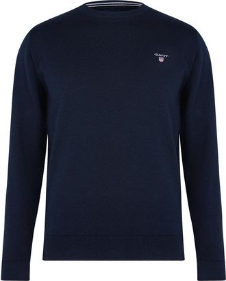 GANT Gant Herren Classic Cotton C-Neck Pullover, Evening Blue, L EU