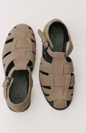 Mango Sandales M&eacute;duse cuir daim beige - Homme - 39 - MANGO MAN