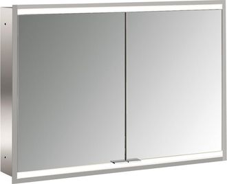Emco Prime 2 Lichtspiegelschrank, 1000 mm, 2 Türen, Unterputzmodell, 949706255, Farbe: Aluminium