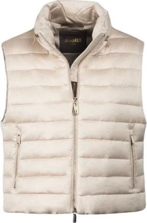 Moorer Femme, Vestes, Beige, Taille: 36 FR Gilet Court