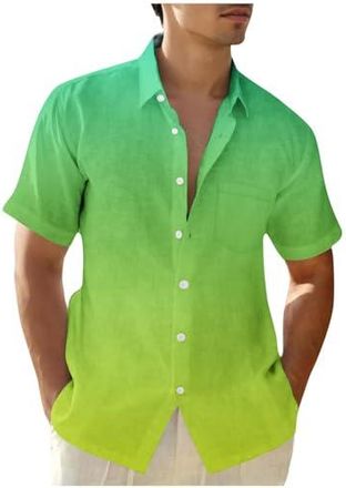 Generic Chemise &agrave; manches courtes pour homme, style d&eacute;contract&eacute;, classique, col rabattable, &eacute;l&eacute;gant, extensible, l&eacute;ger et confortable, chemise boutonn&eacute;e pour 