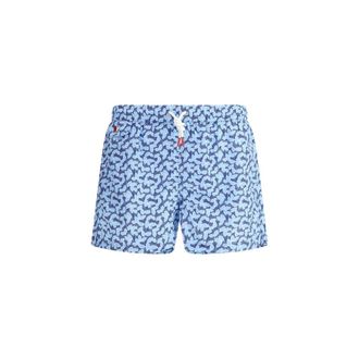 Kiton Maillots de bain avec logo et motif feuillage - Homme - Maillots de bain - Bleu - Taille: 3XL