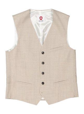 CG - Club of Gents Herren Weste beige meliert Slim Fit