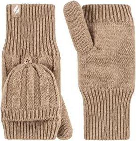 Heat Holders SOCKSHOP Femme Ash Tricot torsad&eacute; Mitaines de convertisseur Paquet de 1 Beige Taille unique