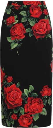 Dolce & Gabbana Femme, Jupes, Multicolore, Taille: 40 FR Jupe midi imprim&eacute; rose