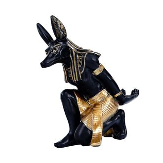 DOITOOL Resin Weinflaschenhalter Anubis Hund Skulptur Deko Weinregal Stabil rutschfest für Küche Wohnzimmer Bar Tischdeko
