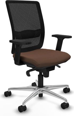 Piqueras y Crespo Einfacher Schreibtischstuhl mit 2D-Armen, h&ouml;henverstellbare Lendenwirbelst&uuml;tze, ausgestattet mit Sincro 5 Positionen und injiziertem Schaumstoff, Schw