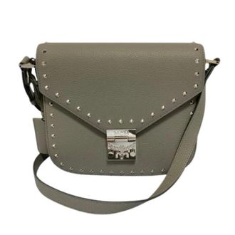MCM Pre-owned Studs Leder Schultertasche - - Pre-owned - Damen - Grau - ONE SIZE