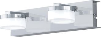 Eglo LED Wandlampe Romendo 1, 2 flammige Wandleuchte Bad dimmbar, Badezimmer Lampe aus Metall in Chrom und satiniertem Kunststoff, LED Feuchtraumleuchte wa