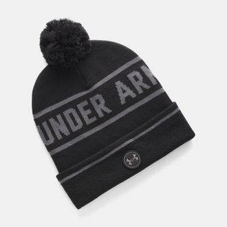 Under Armour Drive mit Bommel Beanie f&uuml;r Herren Schwarz / Castlerock / Castlerock EINHEITSGR&Ouml;SSE