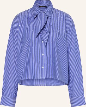 Maje Hemdbluse Mit Abnehmbarer Schluppe Und Schmucksteinen blau