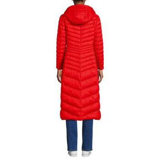 Lands End Ultraleichter Maxi-Daunenmantel mit Kapuze WANDERWEIGHT, Damen, Gr&ouml;&szlig;e:40-42 regular, Orange, Nylon/Daunen, by Lands End