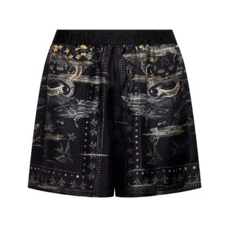John Richmond Short Bermuda en soie avec impression d&eacute;corative - Homme - Shorts - Noir - Taille: L