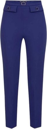 Elisabetta Franchi Femme, Pantalons, Bleu, Taille: 44 FR Pantalon Droit