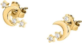 Cleor Boucles doreilles en Plaqu&eacute; or et zircon