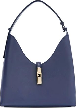 Furla Femme, Sacs, Bleu, Taille: ONE Size Goccia M Hobo Bag