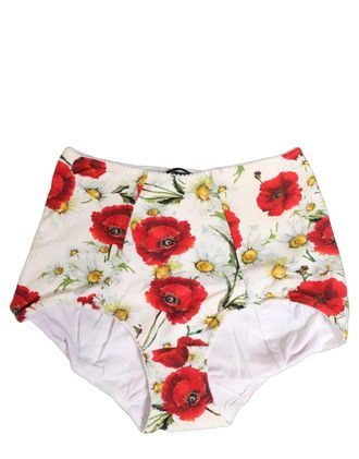 Dolce & Gabbana Floral-Print High-Waisted Bodysuit - White