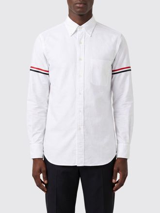 Thom Browne Chemise slim fit en popeline de coton avec col boutonn&eacute;