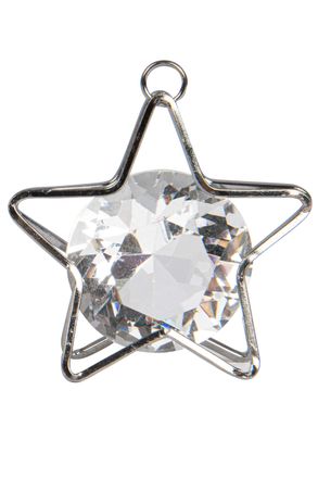 Eurosand Diamant IM METALLGITTER. 2,5 cm / 4,2 cm. Stern. Geometrisch. Brillant Metal Shape. 6 St&uuml;ck. Silber