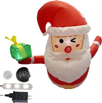 Generico Aufblasbarer Weihnachtsmann | Aufblasbarer Weihnachtsmann f&uuml;r zu Hause, riesige Weihnachtsaufpumpen, dekorativ, f&uuml;r Rasen, Garten, 3 Au&szlig;en, Dach, Hint