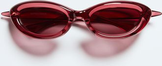 Bottega Veneta Lunettes de soleil ovales Sardine - Bordeaux - Unisex - Unisex