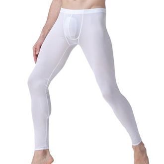 Generic Ice Silk Pantalon sans couture pour homme - Bas ultra fin - Sexy - Pyjama de mer - Collants doux - Couleur unie - Confortable - Sous-v&ecirc;tements de spor