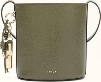 Furla Roxie Beuteltasche Avocado Gr&uuml;n Strukturiertes Leder Damen