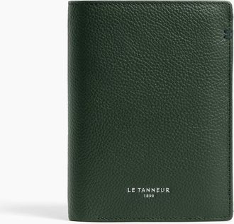 Le Tanneur Petit portefeuille vertical zipp&eacute; 2 volets Lucien en cuir grain&eacute;