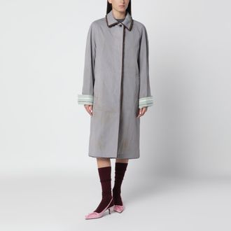 Prada Wendbarer Mantel aus Twill und Hahnentrittmuster mit Vintage-Effekt