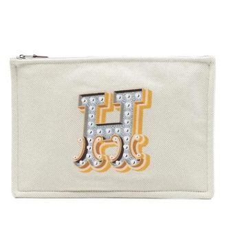 Herm&egrave;s Pre-owned Sacoche Electrique en Toile - Femme - Pre-owned - Beige - Taille: ONE Size