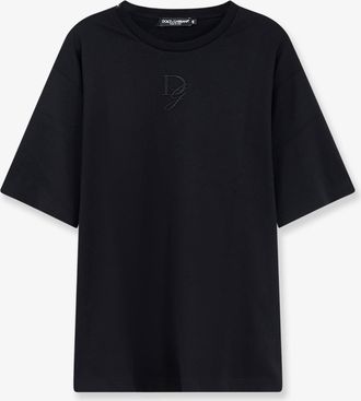 Dolce & Gabbana Cotton T-shirt with embroidered logo on the front - DOLCE & GABBANA - gender_Man