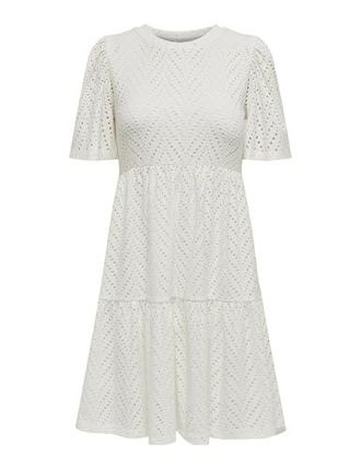 Jacqueline de Yong JdY Carla Cathinka Robe JRS Noos S/S Femme Robe, Cloud Dancer, M