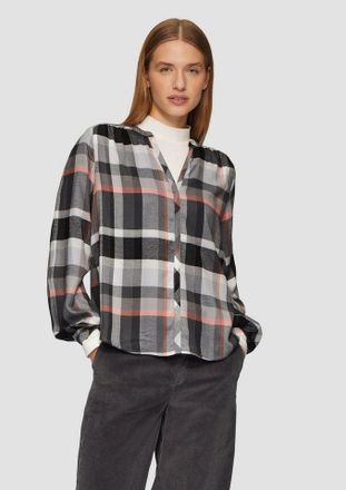 s.Oliver Langarmbluse Bluse Karierte Bluse aus Viskosemix