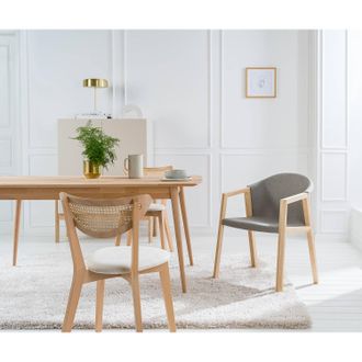 Ars Natura home24 Armlehnenstuhl Edey 61 x 80 x 56cm Grau/Hellgrau