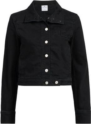 Courr&egrave;ges Veste denim droite en coton m&eacute;lang&eacute;