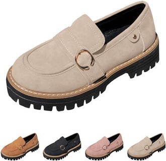 Generic Mocassins orthopédiques pour femme - Mocassins de travail orthopédiques pour femme - Mocassins confortables à enfiler - Tige basse en daim - Chaussure