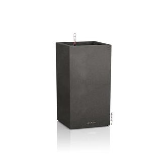 Lechuza CANTO Stone 30 high, Graphitschwarz, Hochwertiger Kunststoff, Inkl. Bew&auml;sserungssystem, Herausnehmbarer Pflanzeinsatz, F&uuml;r Innen- und Au&szlig;enbereich, 13