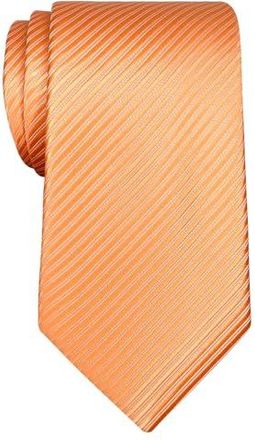 Retreez Cravate Textur&eacute; &Agrave; rayures Tiss&eacute;e en Microfibres de Orange clair