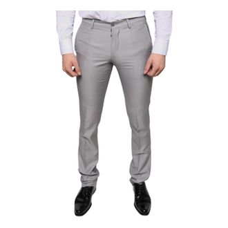 Dolce & Gabbana Hellgraue Wollmischung Anzughose - - Trousers - Herren - Grau - XS