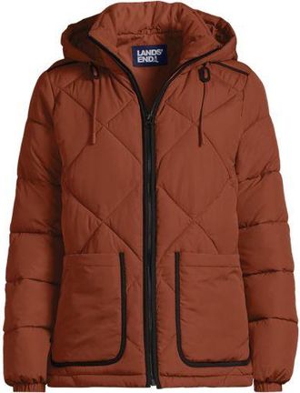 Lands End Isolierte Kapuzen-Steppjacke, Damen, Gr&ouml;&szlig;e:36-38 regular, Braun, Polyester, by Lands End