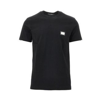 Dolce & Gabbana T-Shirt mit Logo-Plakette - - Tops - Herren - Schwarzk - L