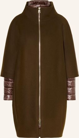 Herno Herno Mantel Im Materialmix braun