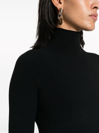 Balenciaga pull nervur&eacute; &agrave; col roul&eacute; - Noir