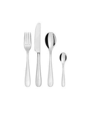 Alessi 5180s24m Set de 24 couverts monoblocs en acier inoxydable poli 18/10 Nuovo Milano, Argenté
