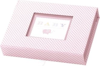 R&ouml;ssler Selection Papier 14571928001 - Fotobox Baby Girl mit Magnetverschluss, f&uuml;r 13 x 18 cm Bilder, rosa, 1 St&uuml;ck