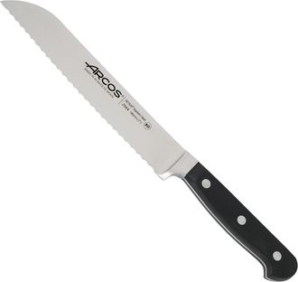 Arcos Serie Clasica - Brotmesser - Klinge aus Nitrum geschmiedetem Edelstahl 180 mm - HandGriff Polyoxymethylen (POM) Farbe Schwarz