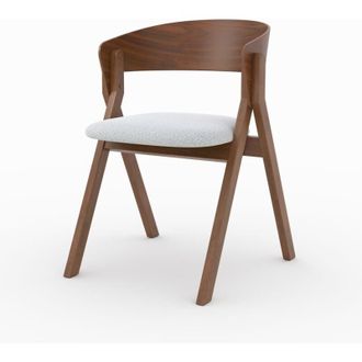 Rendez-Vous D&eacute;co Chaise en bois dh&eacute;v&eacute;a et tissu gris clair - H&Eacute;LO&Iuml;SE