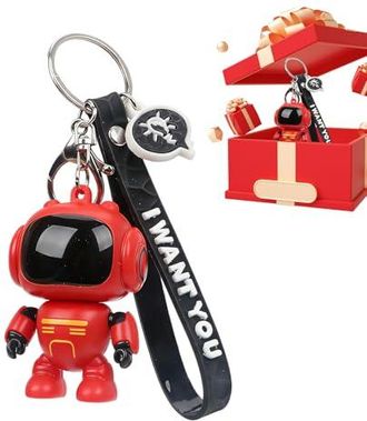 Generic Porte-cl&eacute;s articul&eacute; mobile pour sac &agrave; dos - Motif yeux lumineux - Pour homme et femme - Sac d&eacute;cole, sac &agrave; main, maison, voiture, voyage, Rouge, Refer 