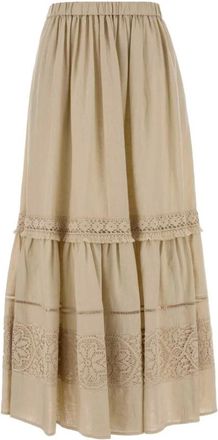 Max Mara Femme, Jupes, Beige, Taille: 46 FR Pallore Maxi Skirt